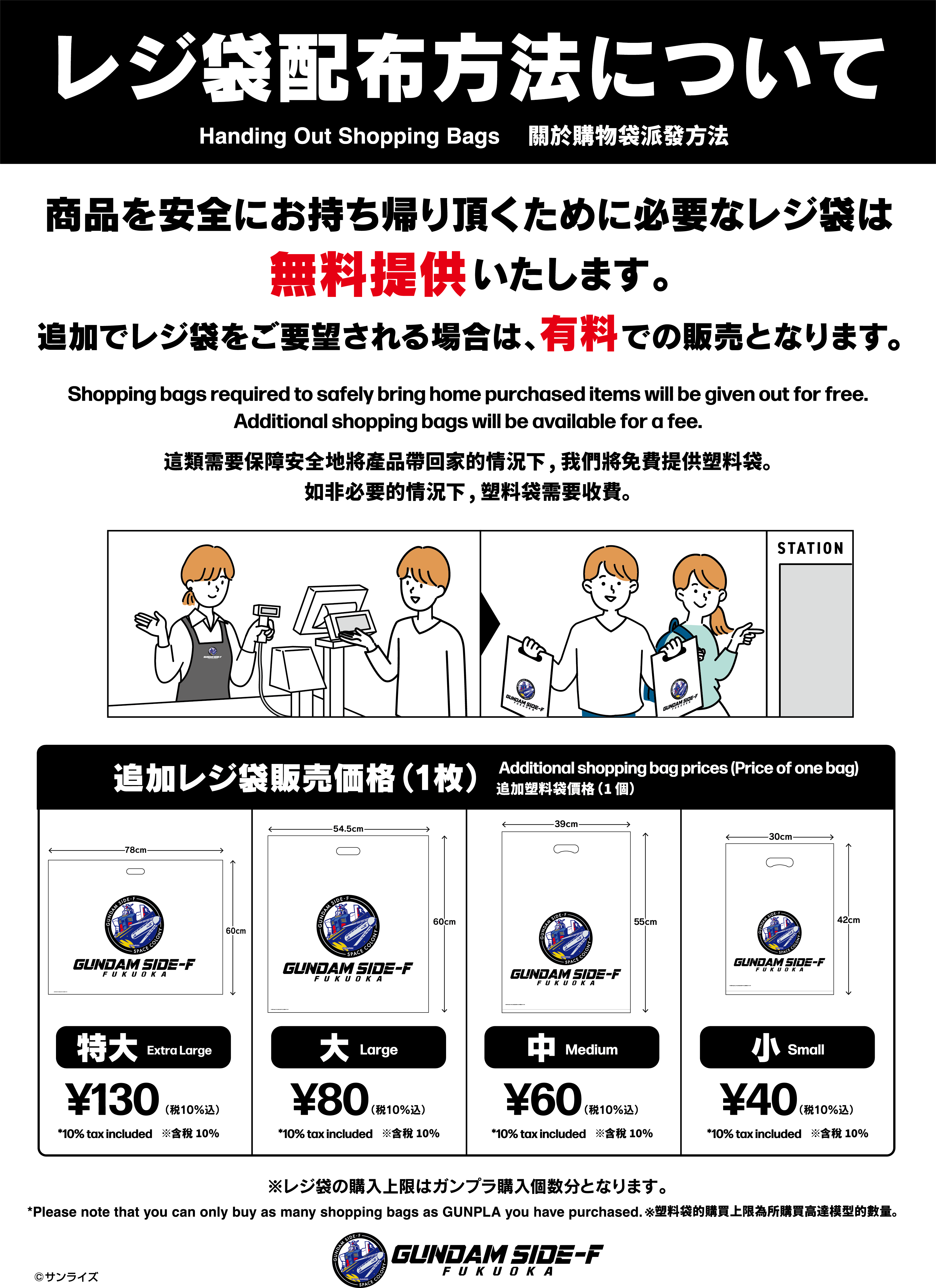 【お知らせ】追加レジ袋の価格改定について - ニュース｜GUNDAM SIDE-F